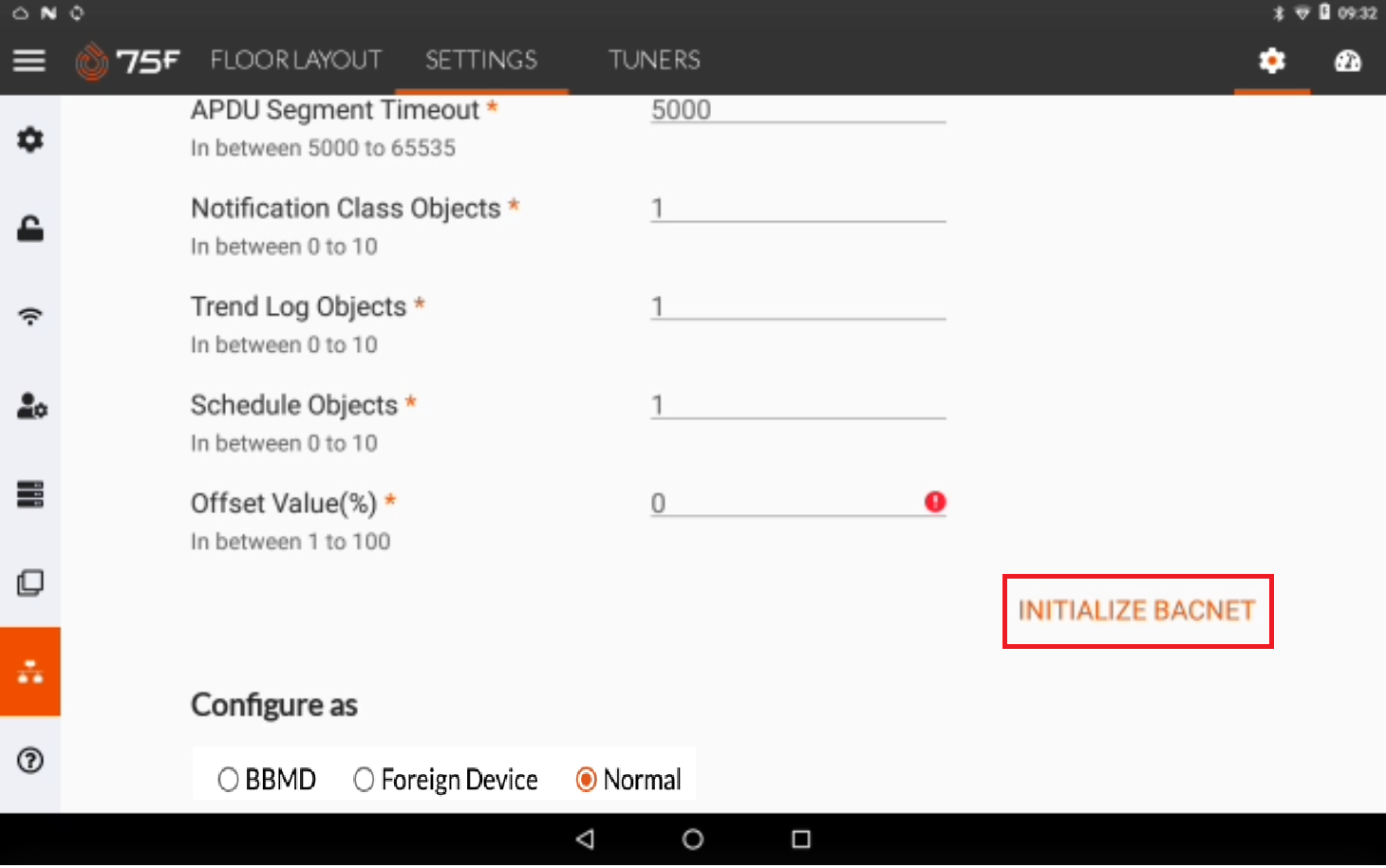 CCU as BACnet IP Server – Airoverse