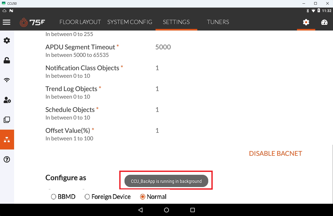 CCU as BACnet IP Server – Airoverse